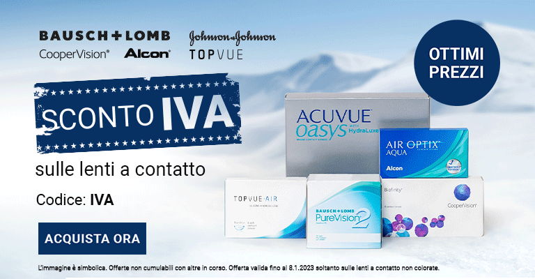 La più ampia offerta di lenti a contatto e occhiali di grandi marchi.